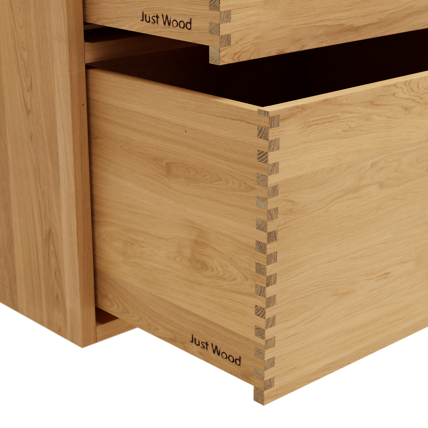 43,8 cm Lysolieret Just Wood bad højskab med 2 skuffer